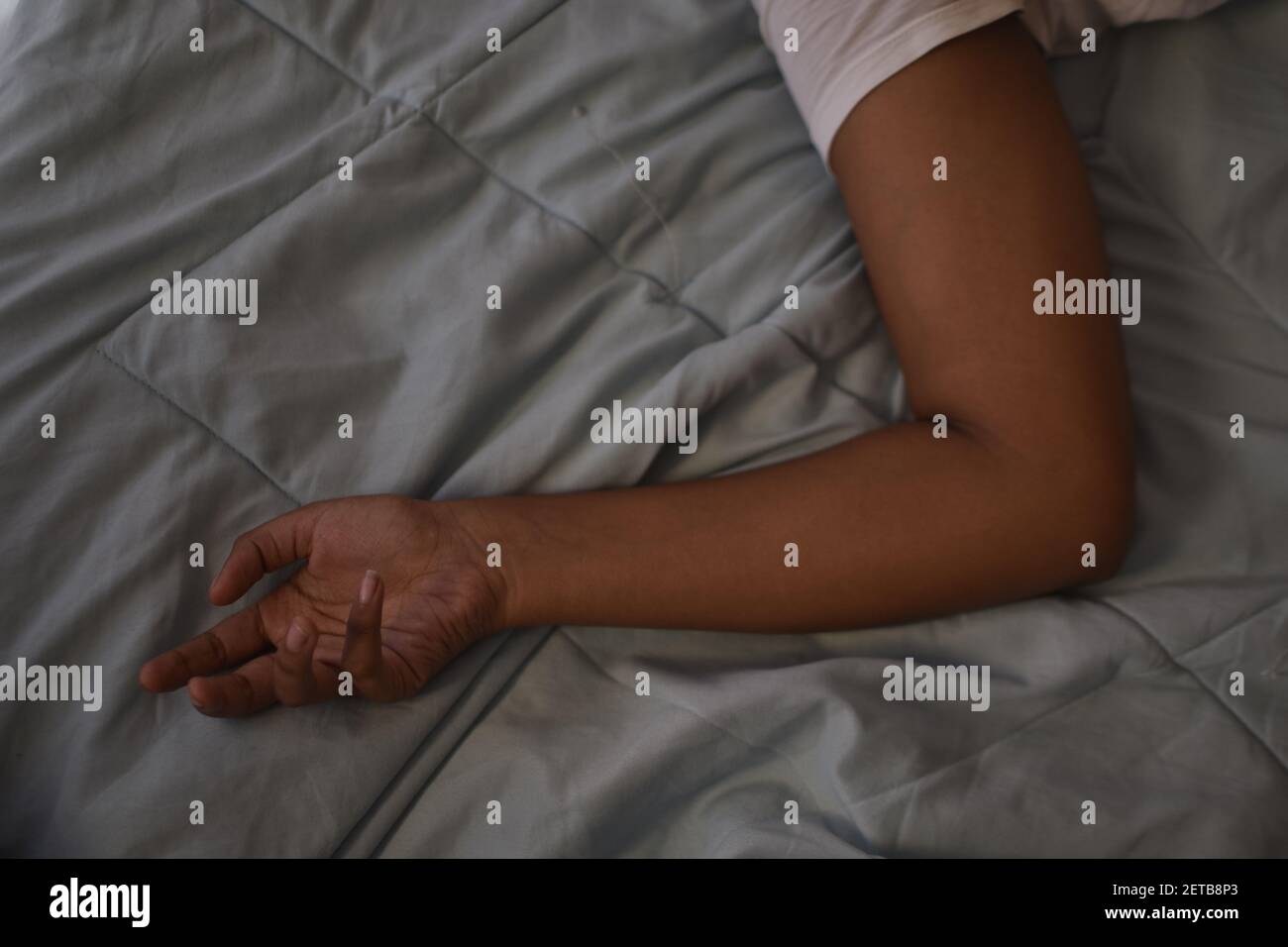 Human sleep on arm hi-res stock photography and images - Alamy