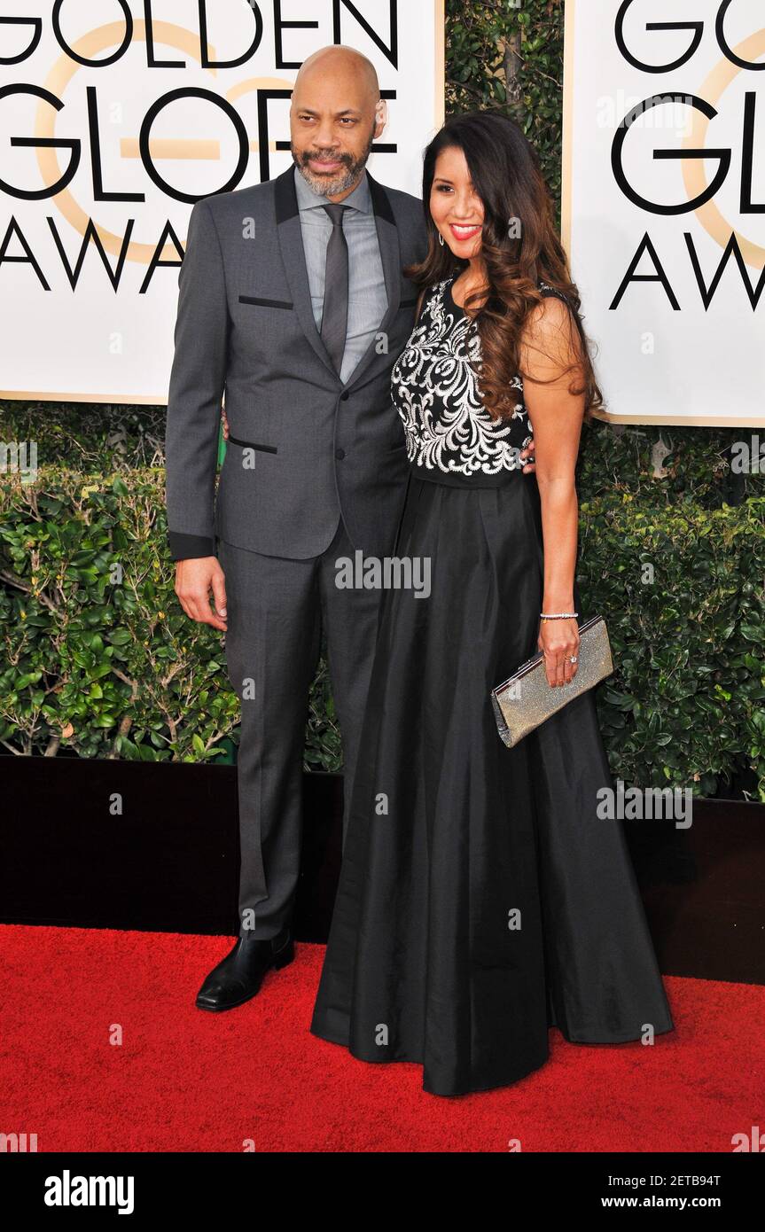 John Ridley, Gayle Ridley at the 74th Golden Globe Awards held at the ...