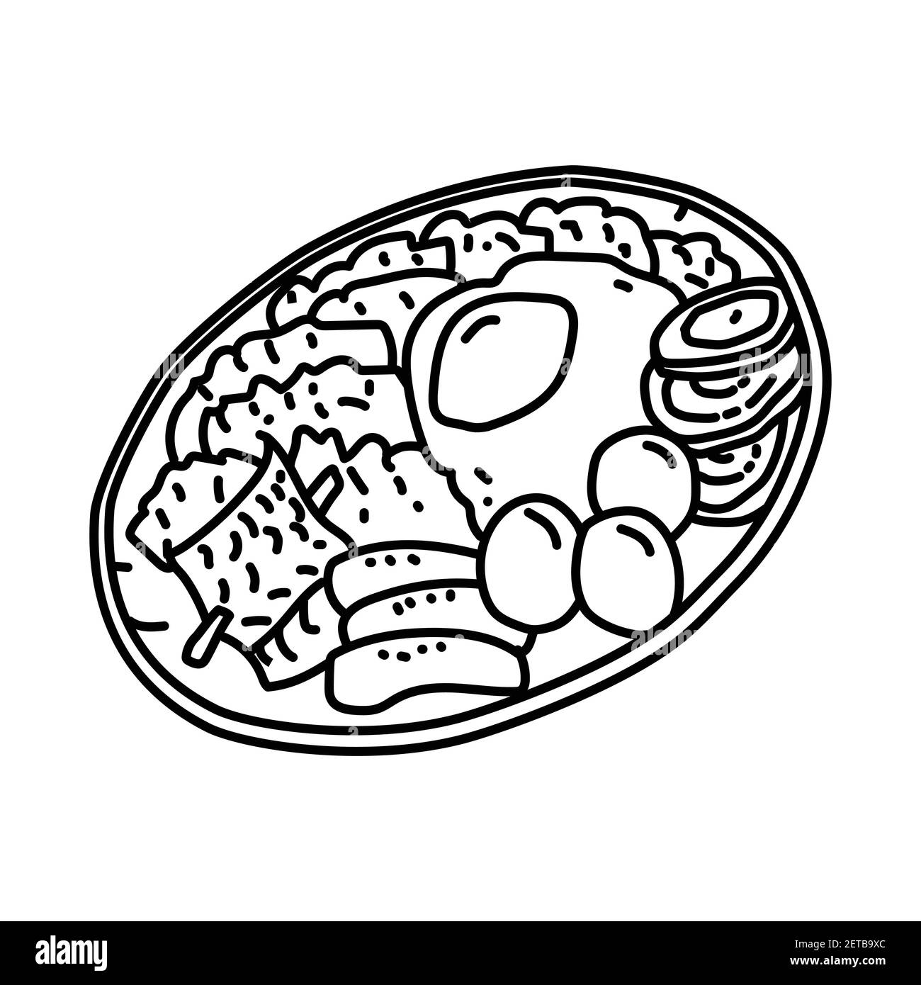 Labskaus Germany Food Hand Drawn Icon Set Vector Stock Vector Image ...