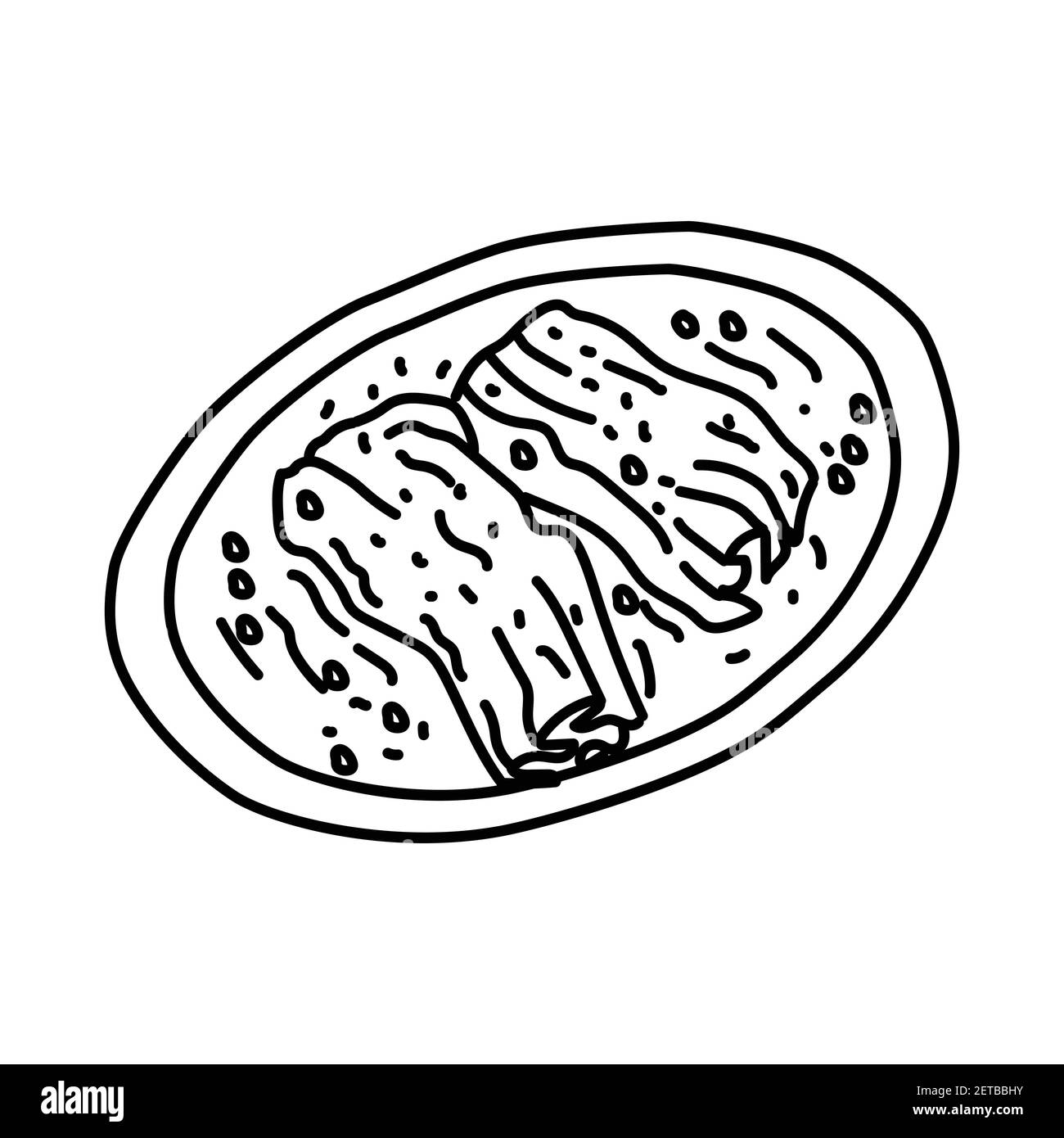 Maultaschen Germany Food Hand Drawn Icon Set Vector Stock Vector Image ...