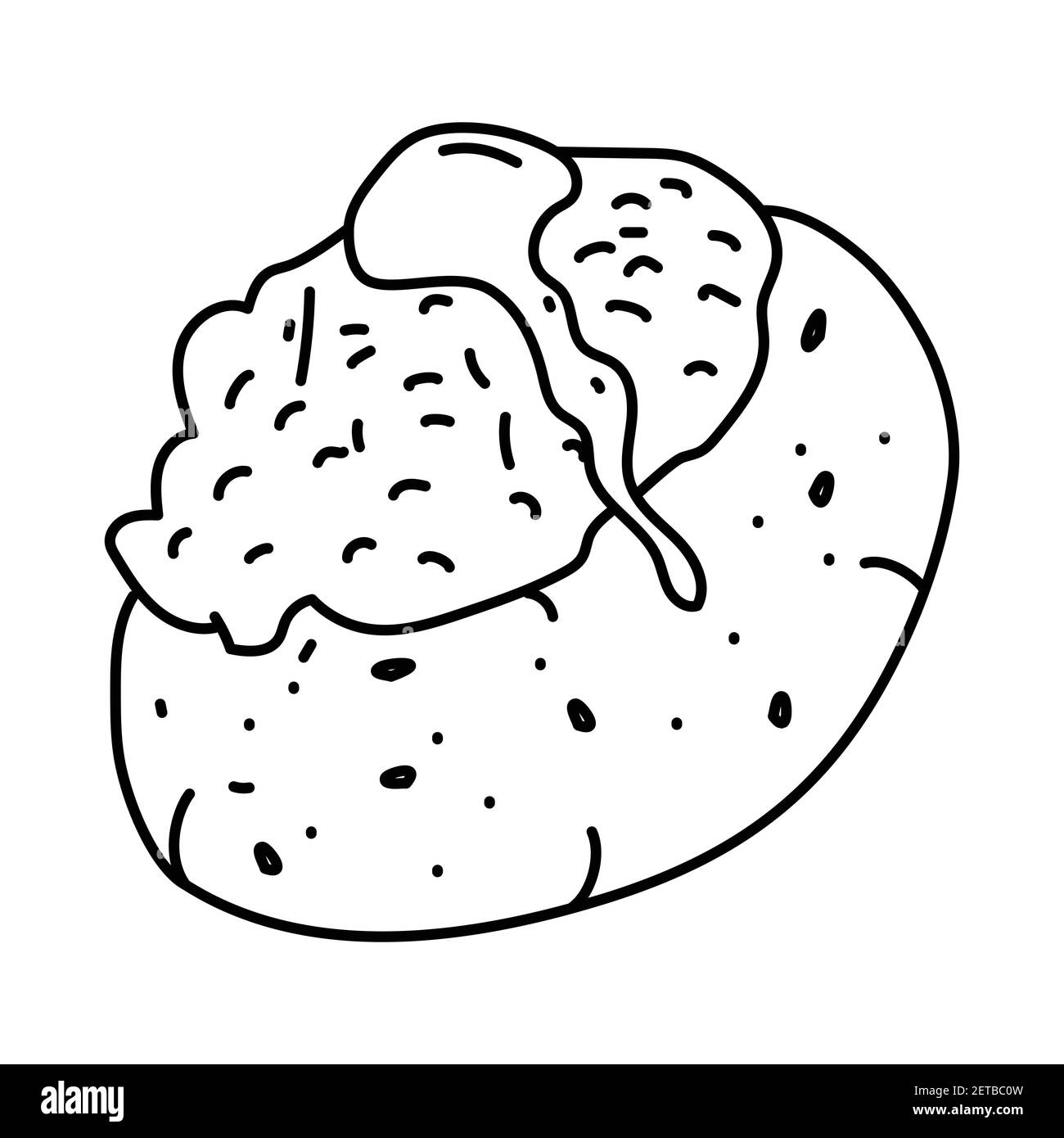 Baked Potato Clip Art Black And White