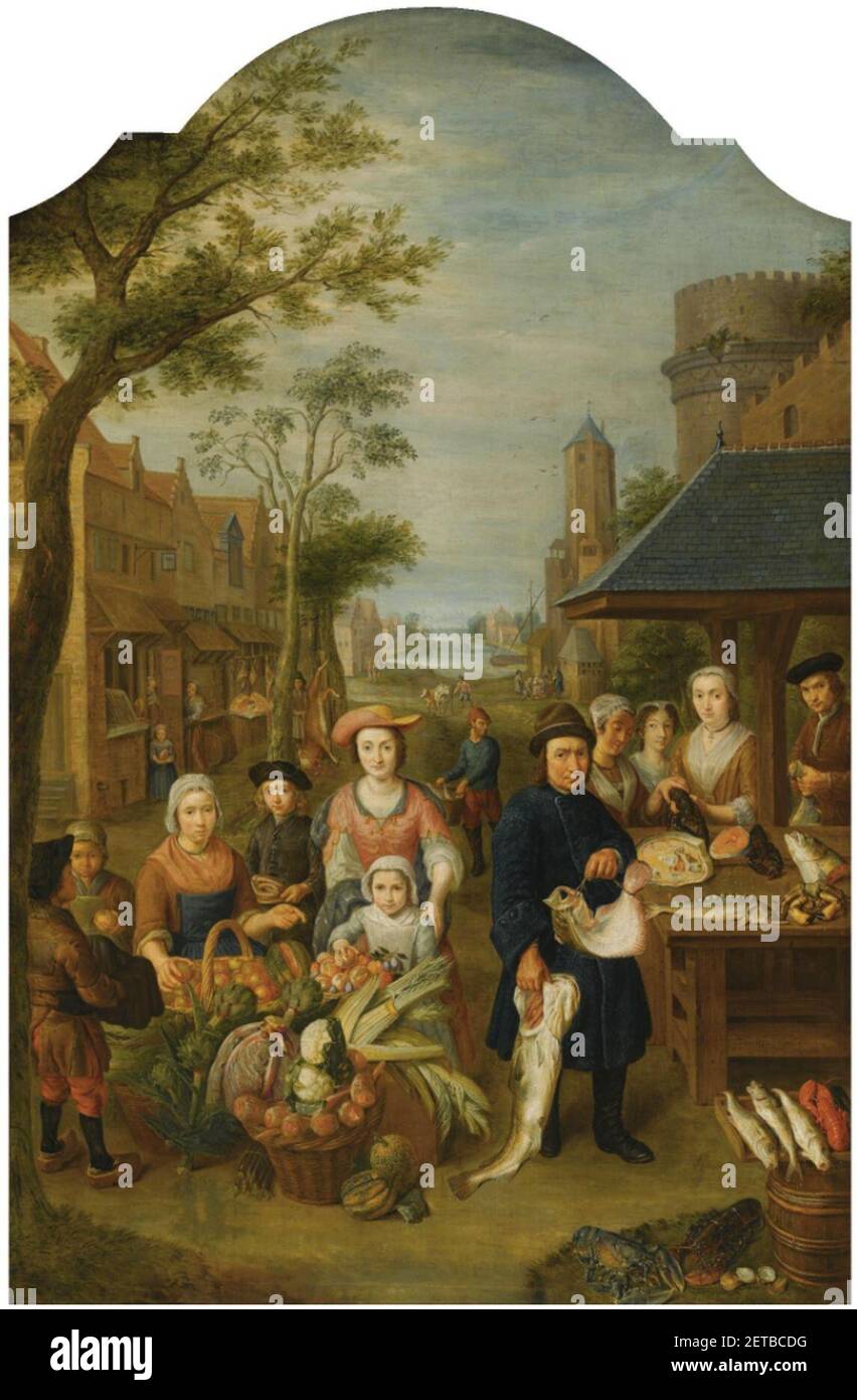 Vintage village scene Cut Out Stock Images & Pictures - Alamy