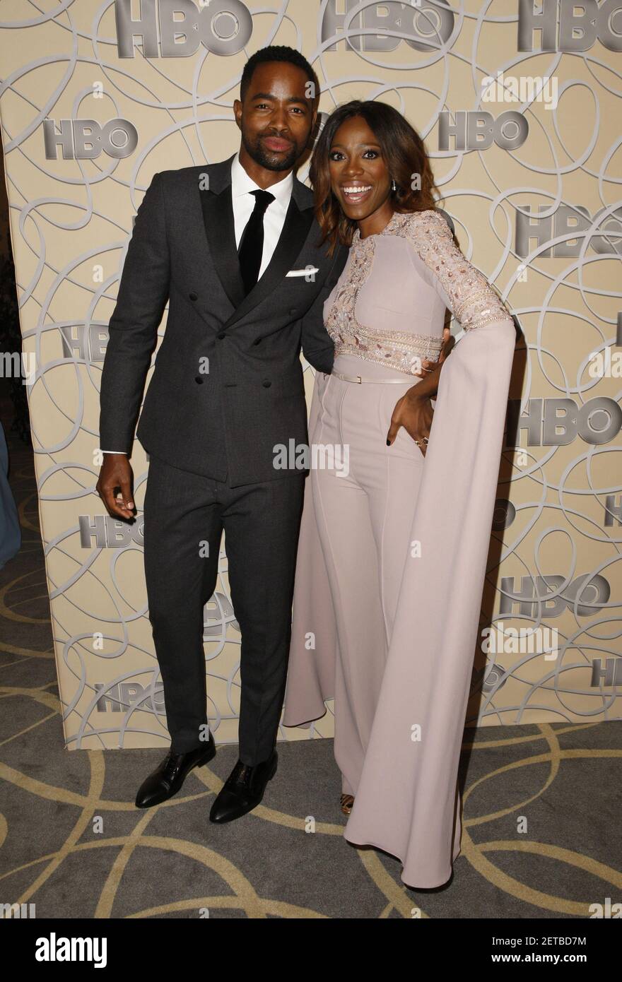 Actors Jay Ellis and Yvonne Orji arrives at HBO's Official Golden Globe ...