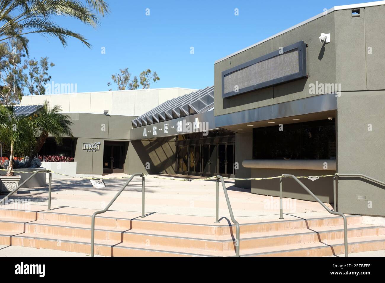 ANAHEIM, CALIFORNIA - 1 MAR 2021: Closeup of the River Arena, The River ...