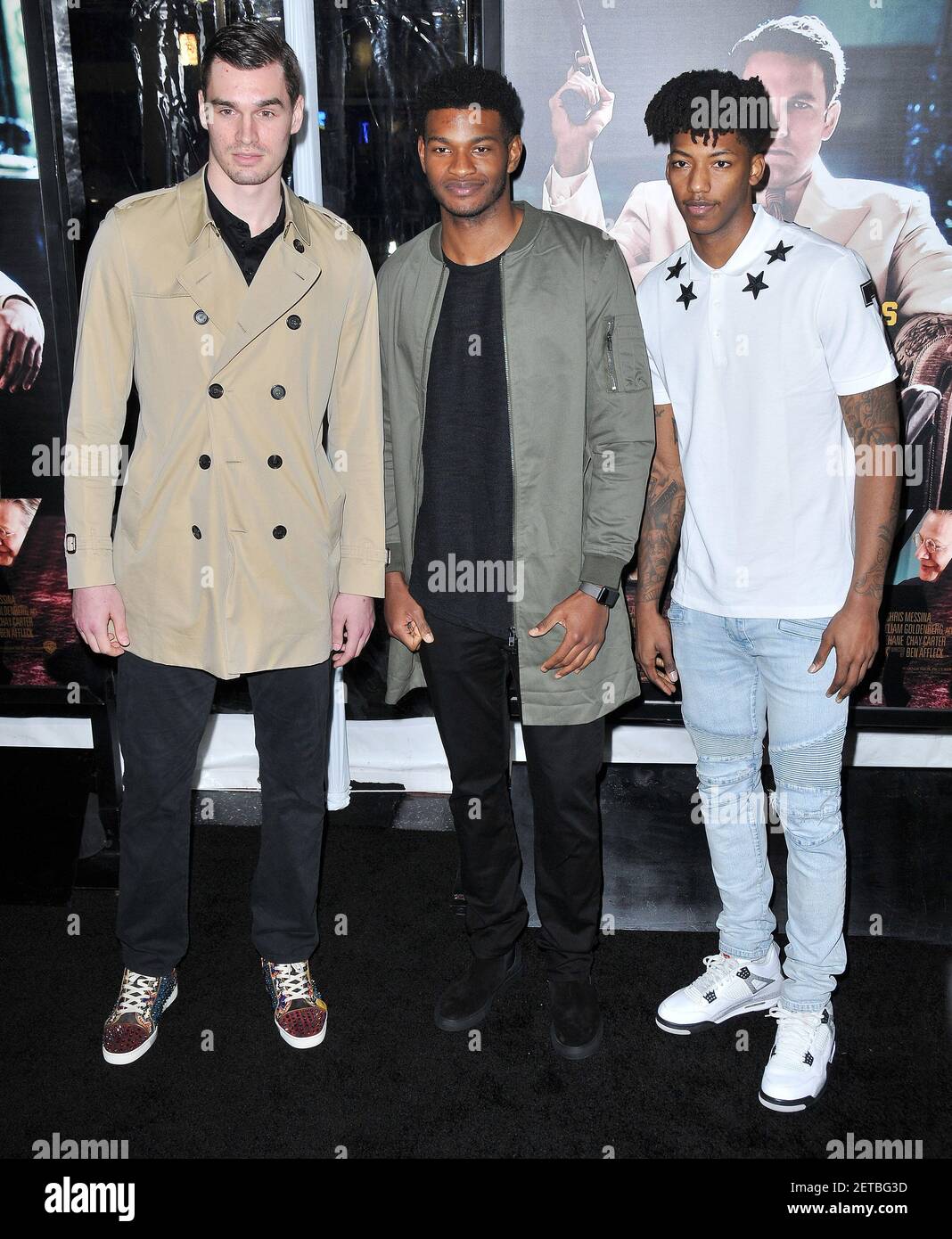 (L-R) Mario Hezonja, CJ Wilcox and Elfrid Payton arrives at the "Live ...
