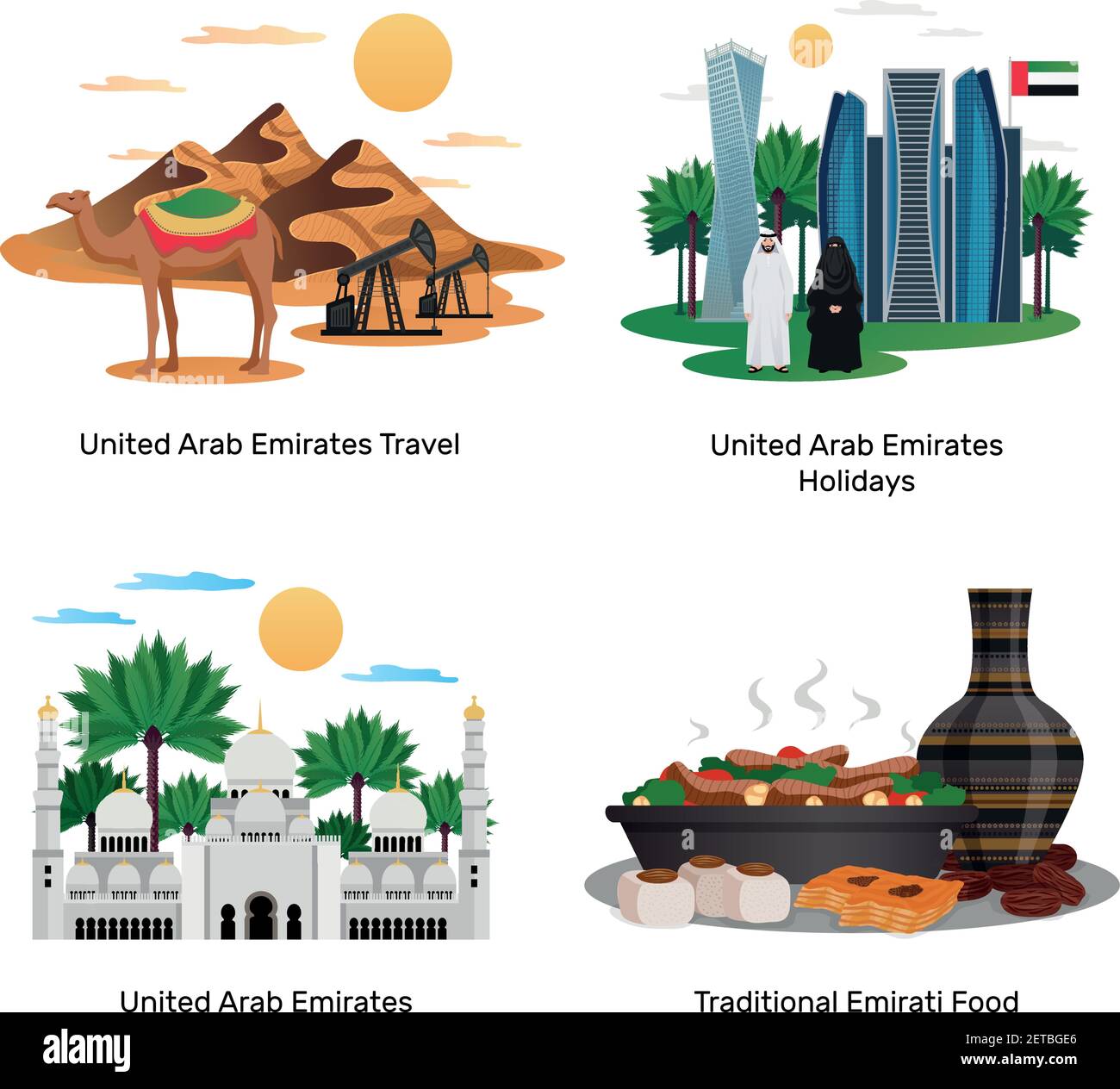 UAE travel 4 flat compositions with traditional food holidays ...