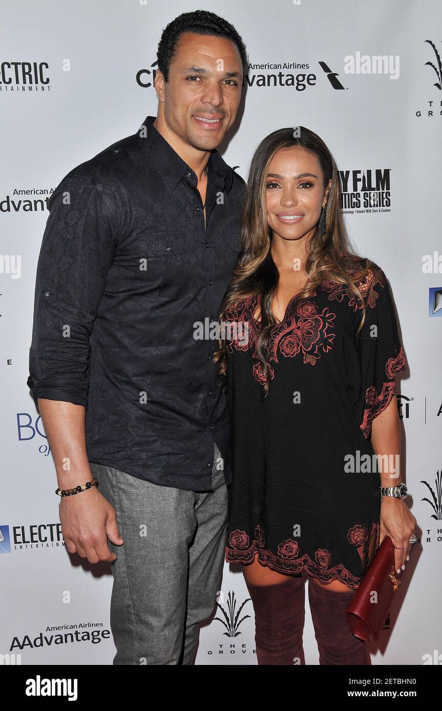 (L-R) Tony Gonzalez and October Gonzalez arrives at "The Book Of Love ...