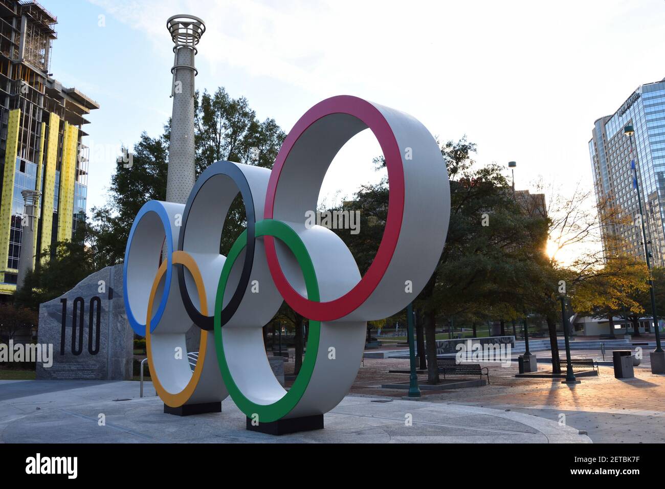 Olympic Ring symbol for 1996 Olympic Games at Centennial Olympic park ... Olympic Ring symbol for 1996 Olympic Games at Centennial Olympic park ...