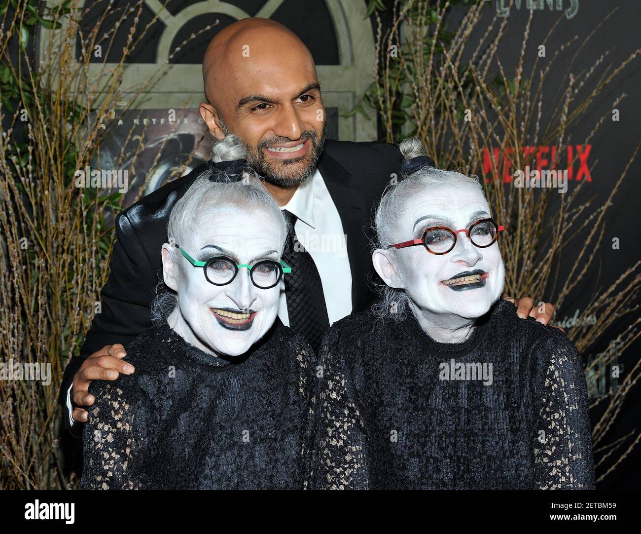 Actresses Jackie and Joyce Robbins and actor Usman Ally attend the ...