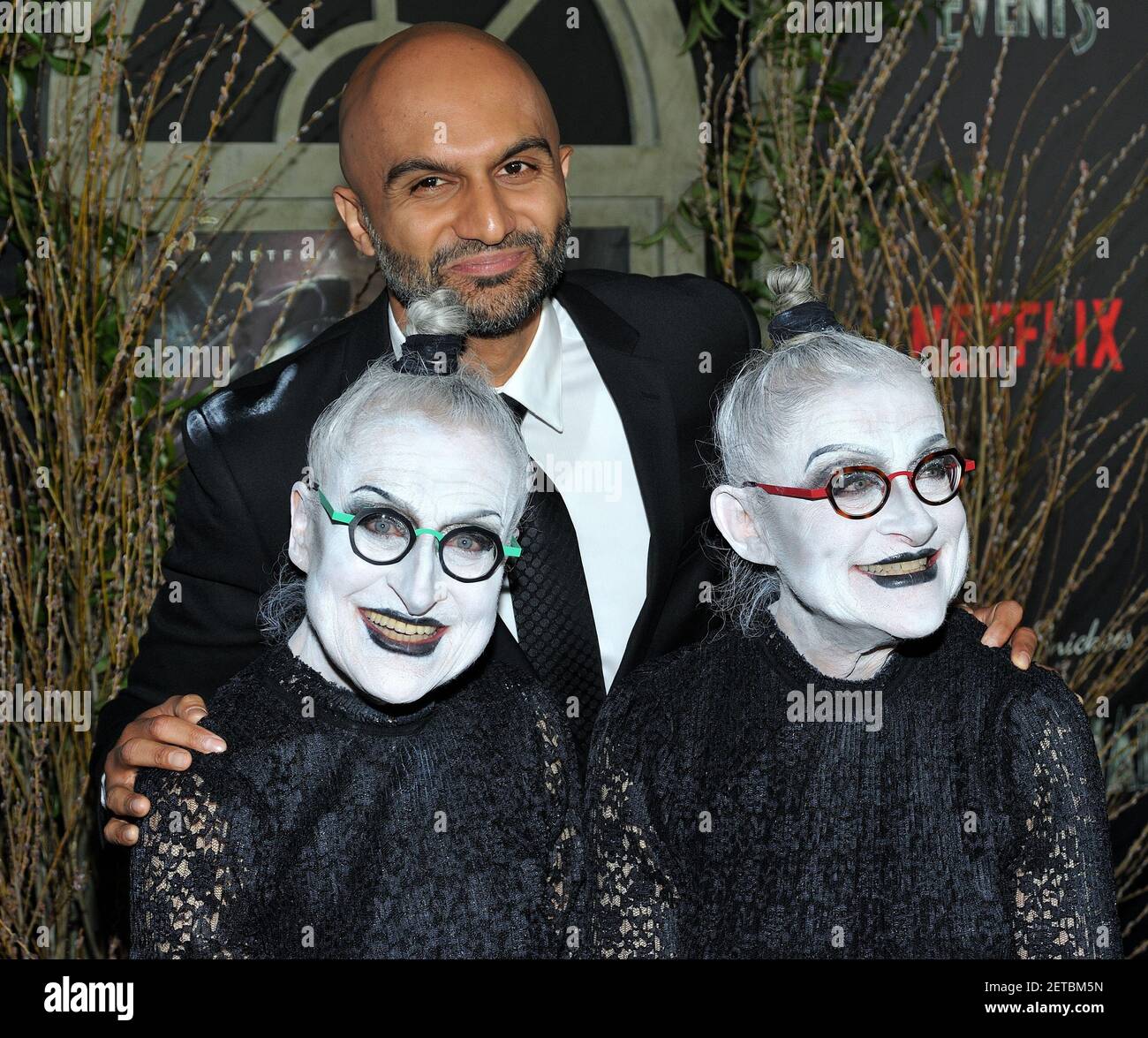 Actresses Jackie and Joyce Robbins and actor Usman Ally attend the ...