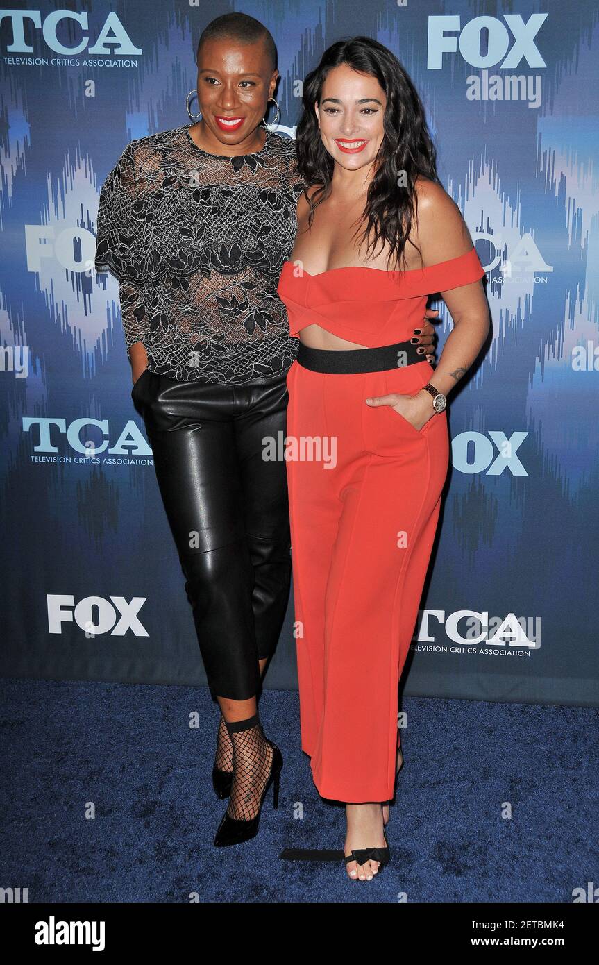 (L-R) Aisha Hinds and Natalie Martinez arrives at the FOX Winter TCA ...