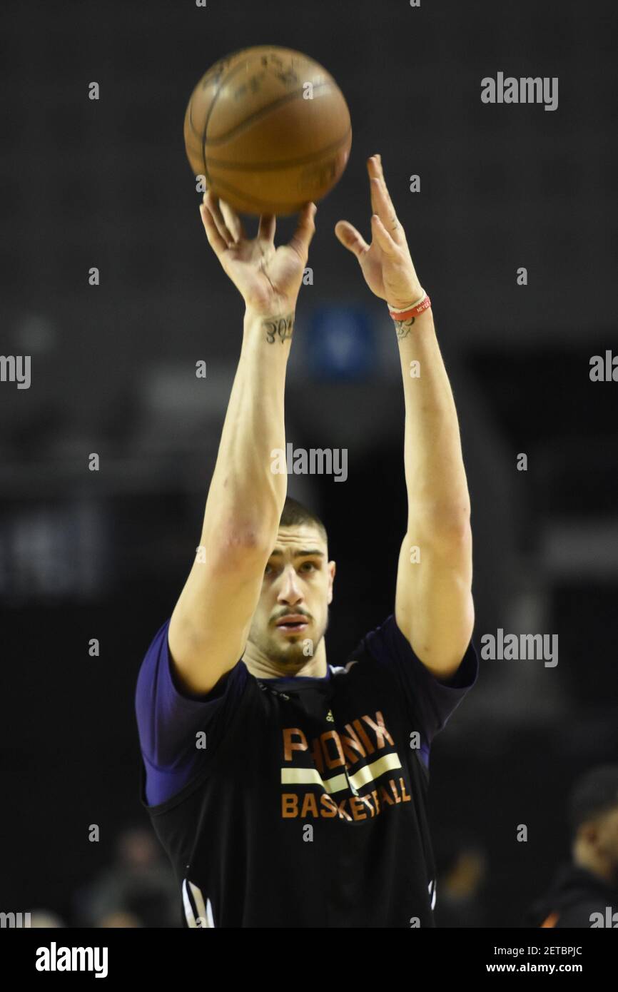 Alex Len of Phoenix Suns is seen during the training at Arena Ciudad de ...