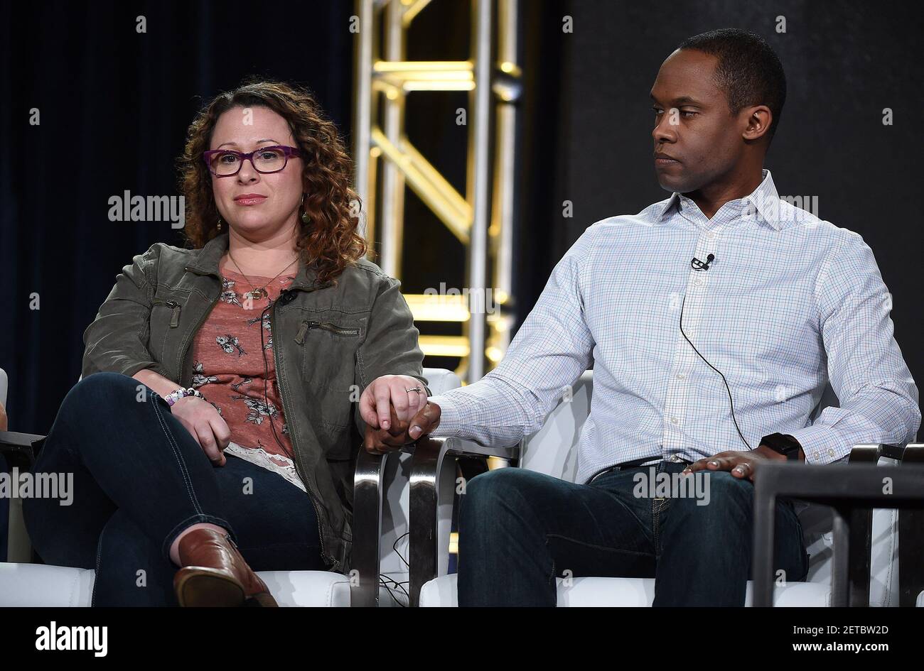 PASADENA, CA - JANUARY 13: Vanessa Ford (L) and JR Ford onstage during ...