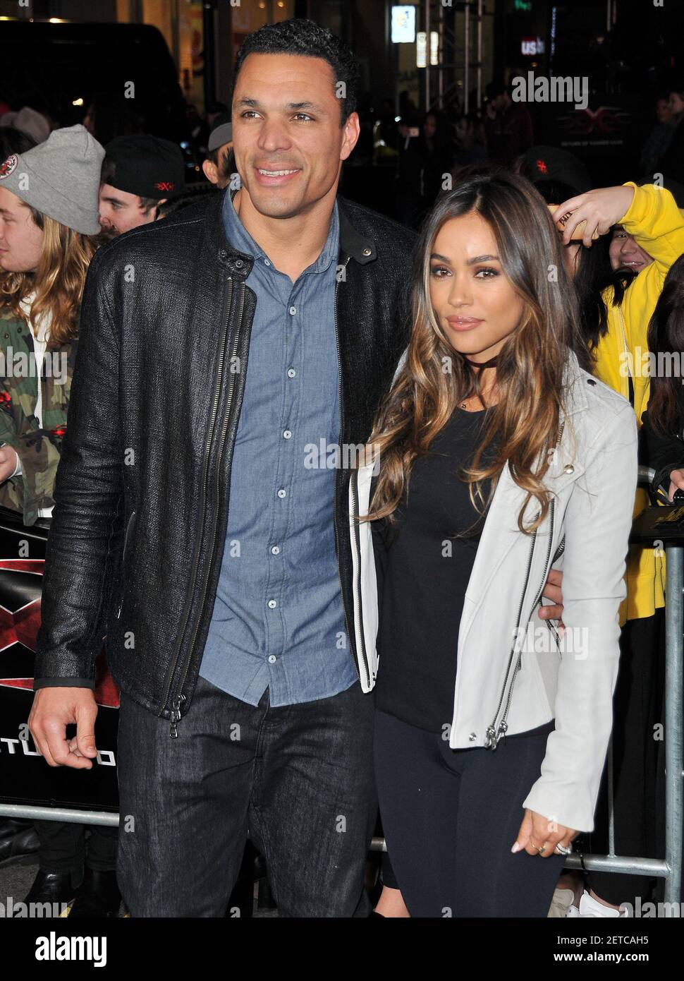 (L-R) Tony Gonzalez and October Gonzalez arrives at the "xXx: Return Of ...