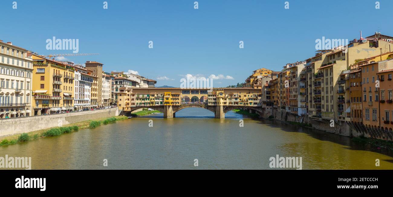 Ponte Vecchio or Old Bridge over the Arno River in Florence, Italy ...