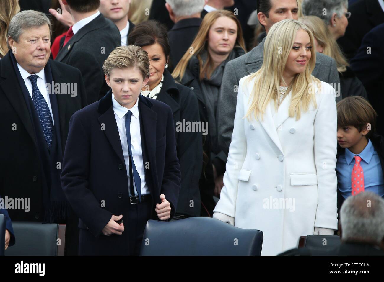 Barron Trump and Tiffany Trump arrive for the Presidential Inauguration ...