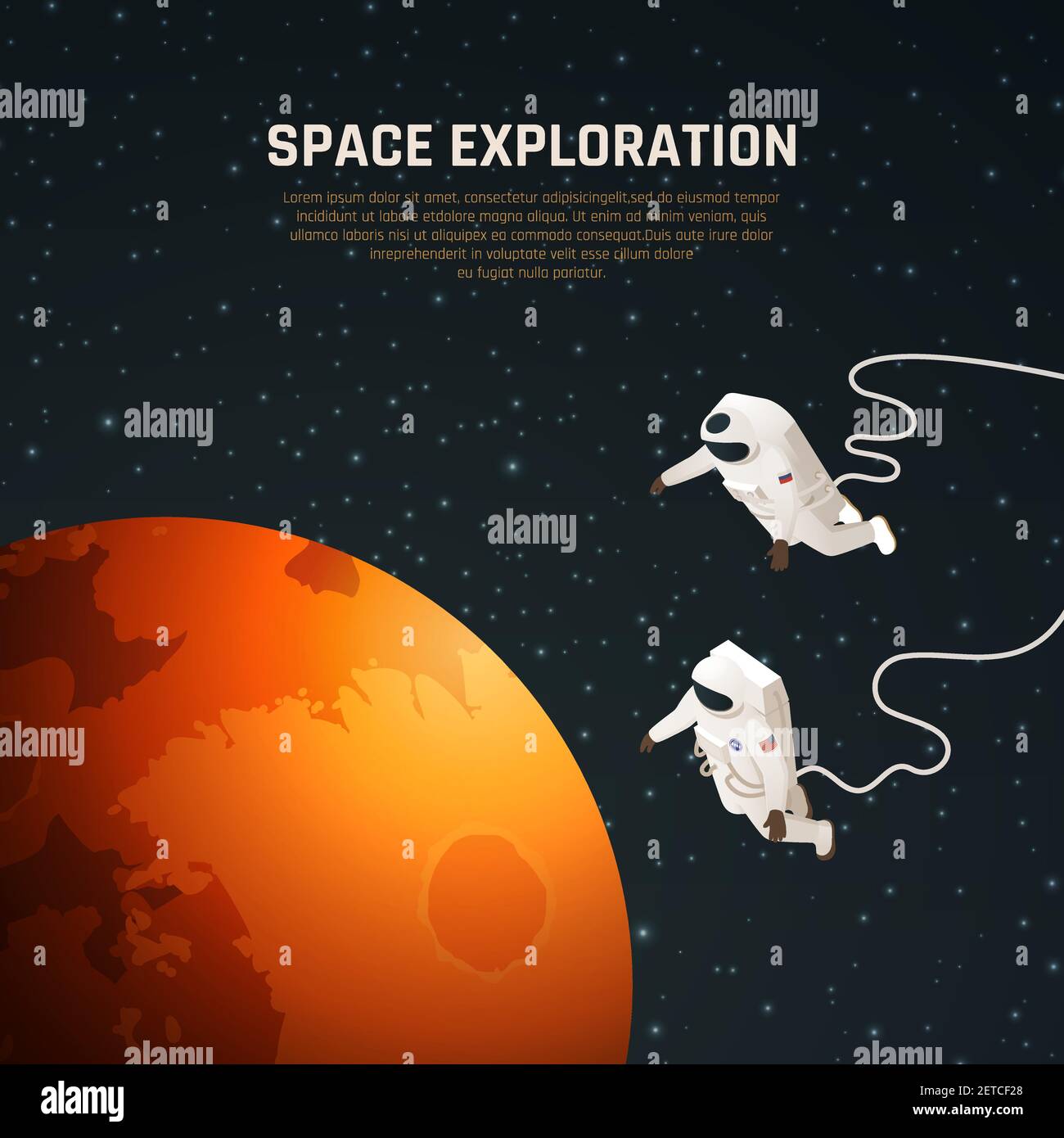 Space exploration background with outer space research symbols ...