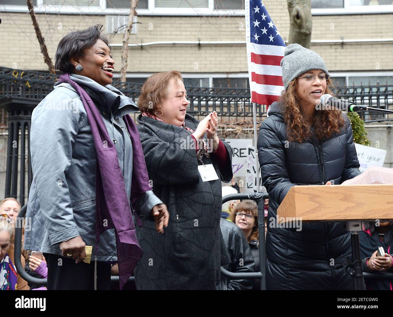 Andrea Stewart Cousins. Liz Krueger and Rosie Perez attend the Women's ...