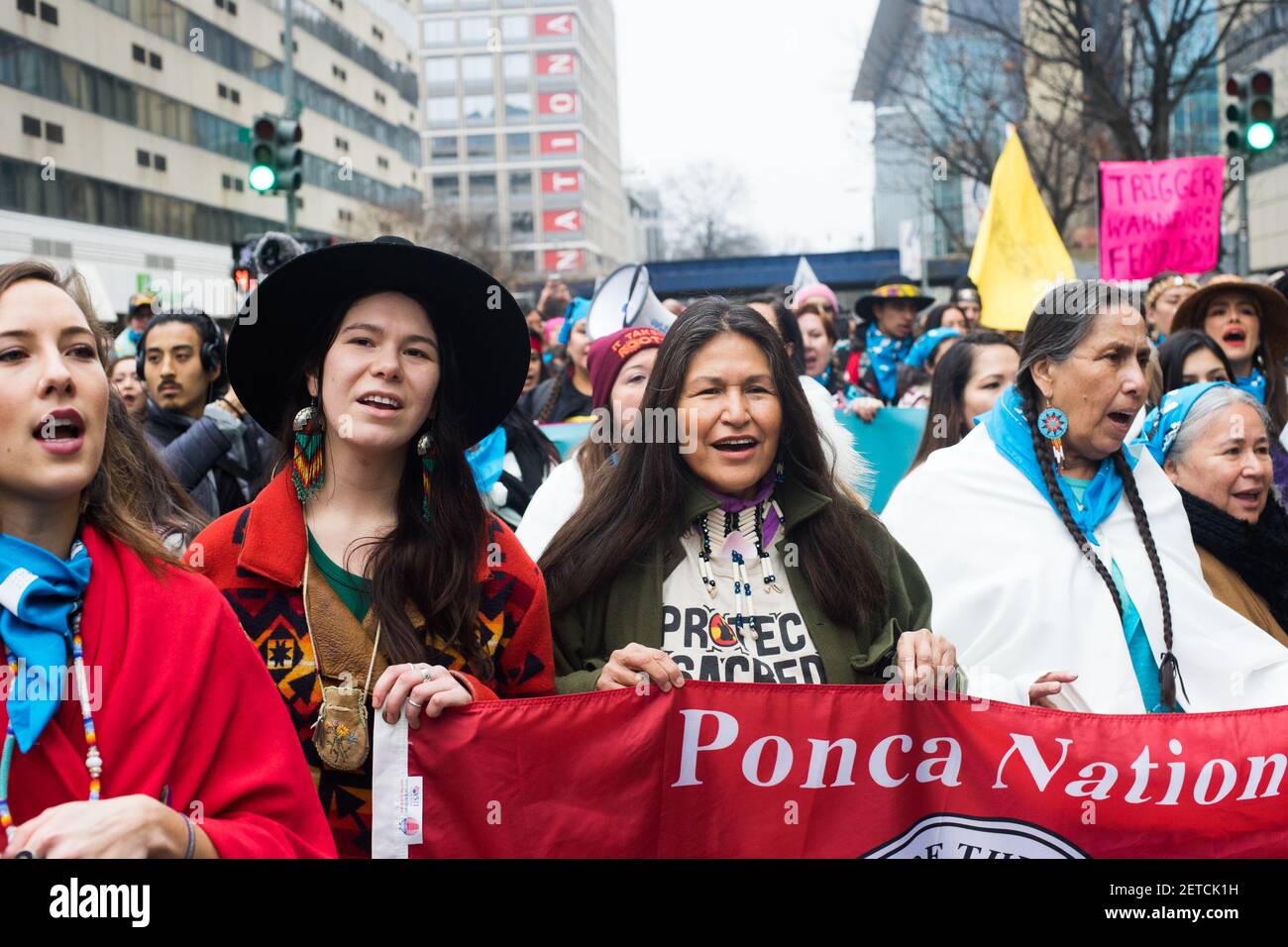 Protesters march to the National Mall with Indigenous Women Rise, a ...