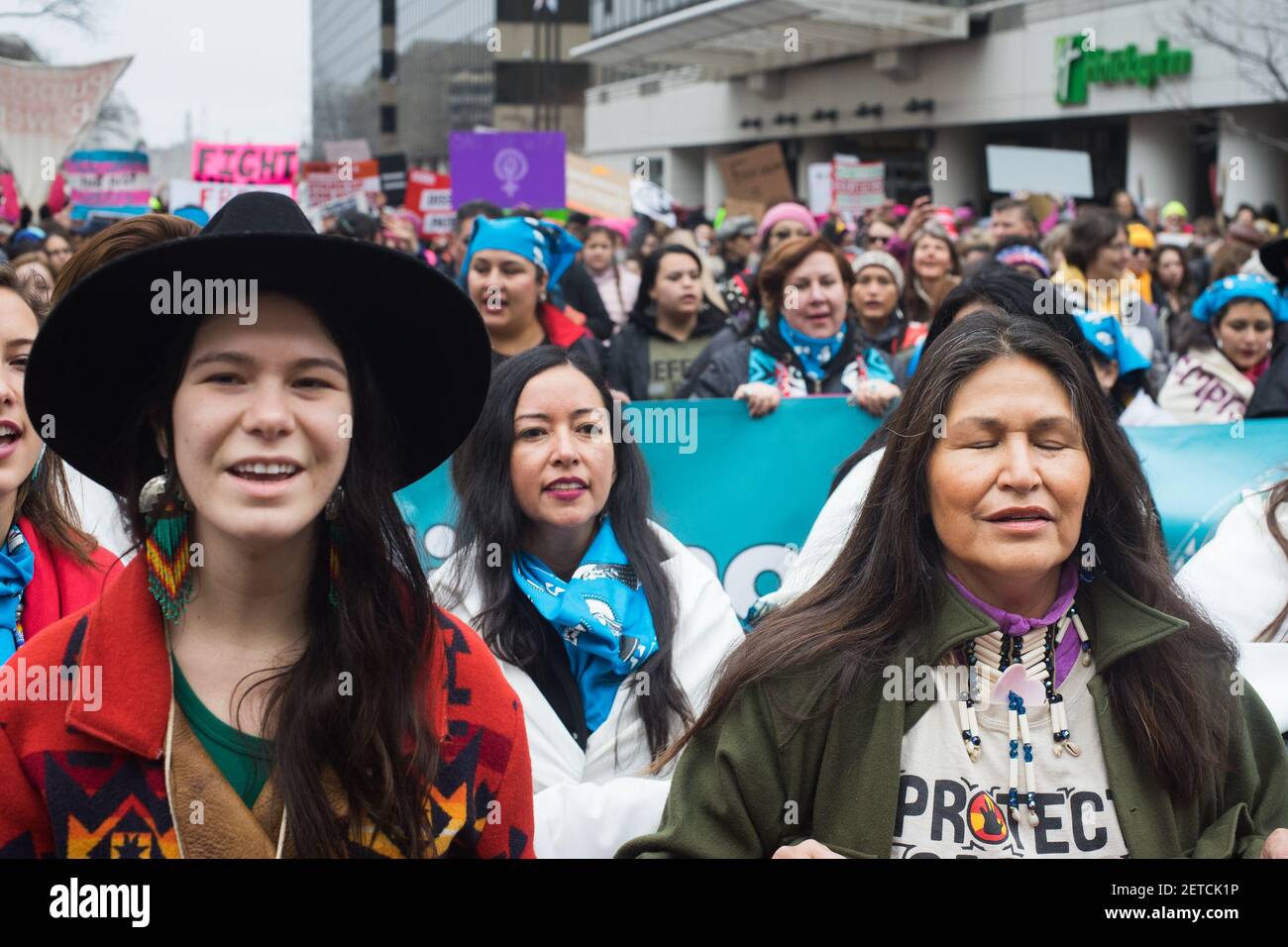 Protesters march to the National Mall with Indigenous Women Rise, a ...