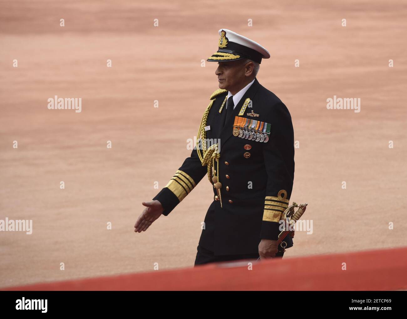 NEW DELHI, INDIA - JANUARY 25: Admiral Sunil Lanba Chief of the Naval ...