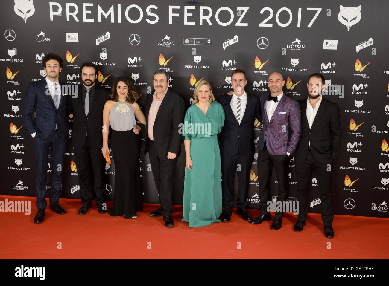 Cast of El Rey Tuerto attends to the Feroz Awards 2017 in Madrid, Spain ...