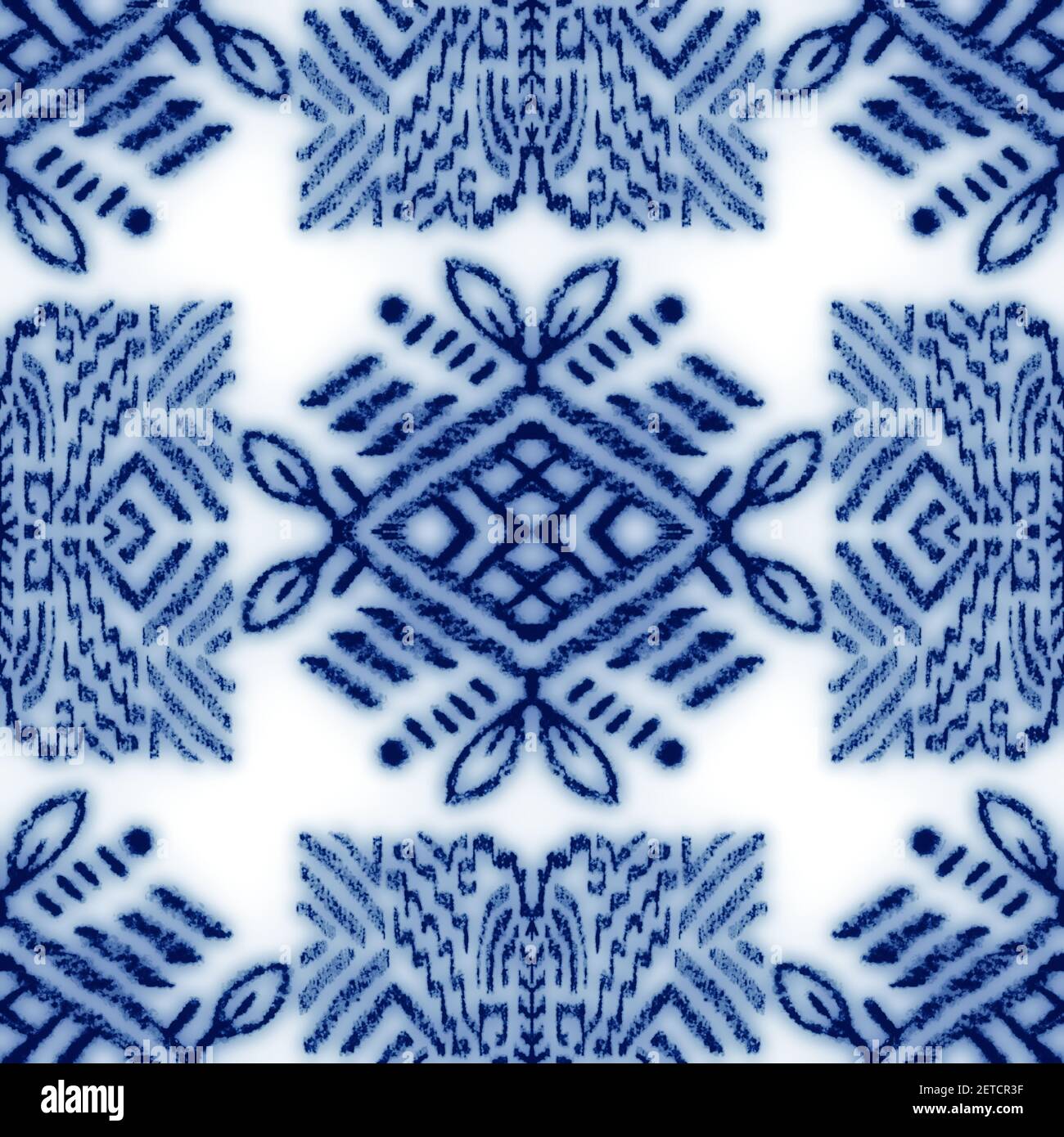 Seamless classic blue and white ceramic design Stock Photo - Alamy