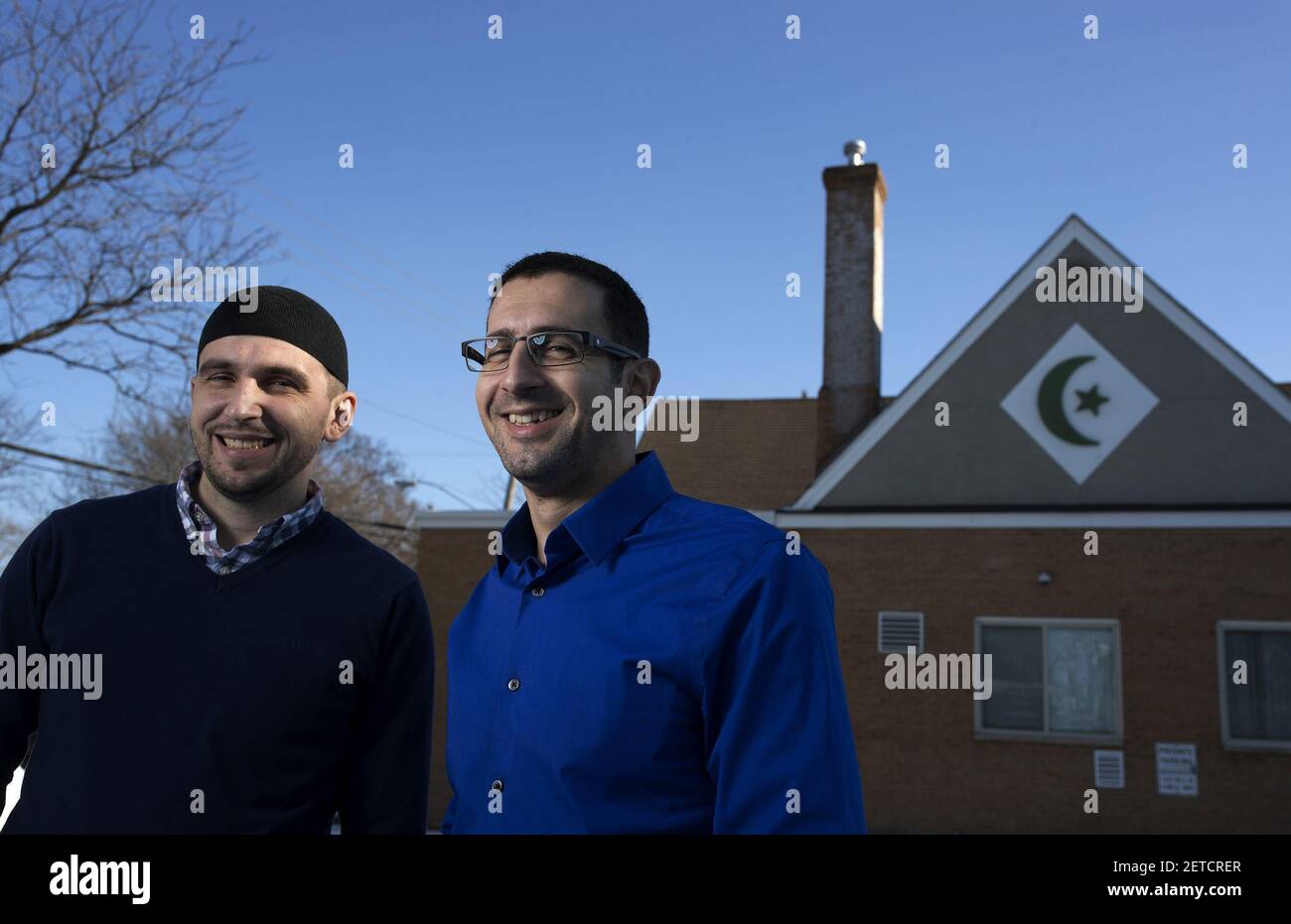 Imam Jasmin Suljkanovic left and Enes Gluhic posed for a portrait at ...
