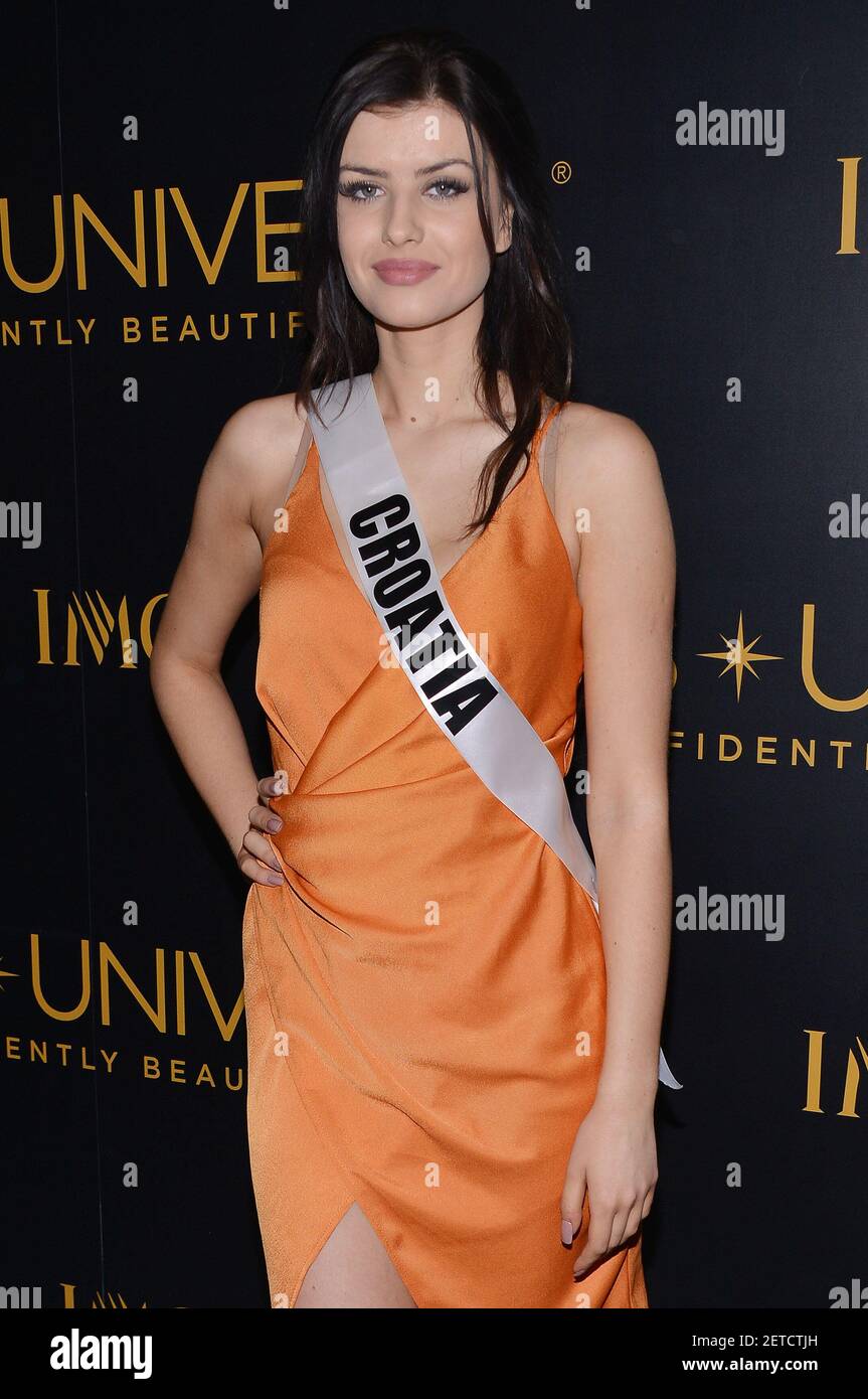 Miss Croatia Barbara Filipovic at the 65th Miss Universe Press Junket ...