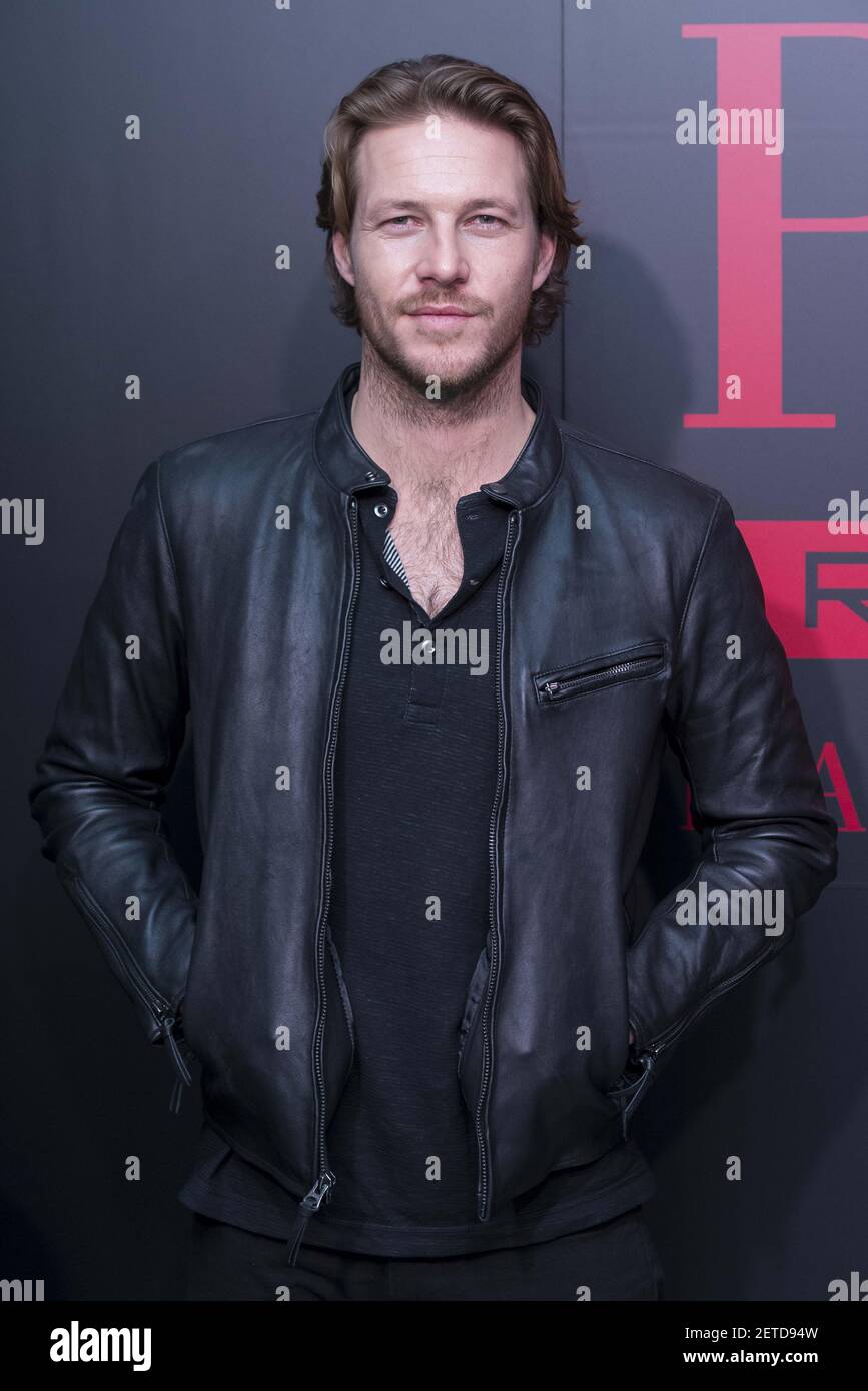 Australian actor Luke Bracey pose to the media during the presentation ...