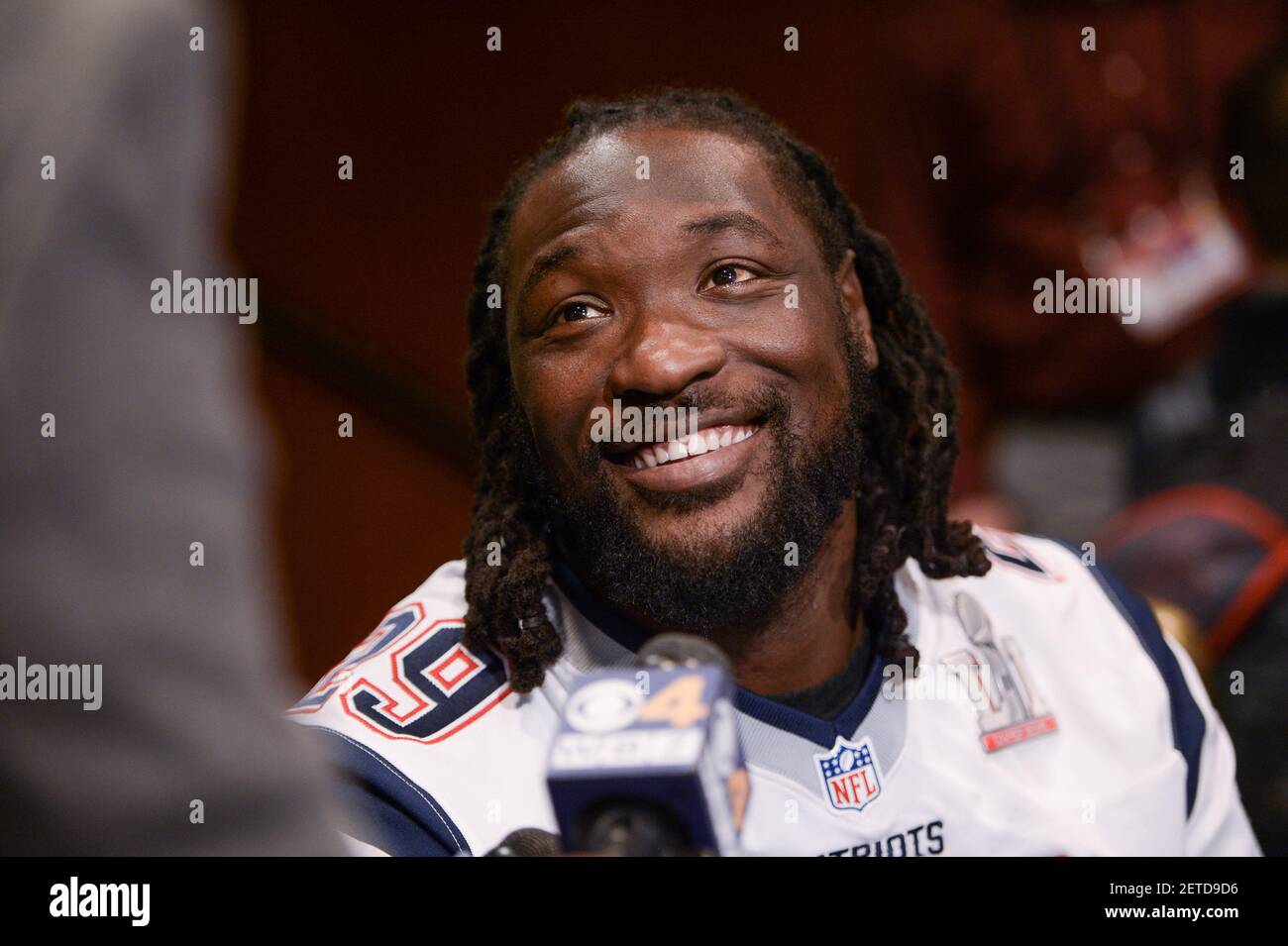 New England Patriots running back LeGarrette Blount during a press ...