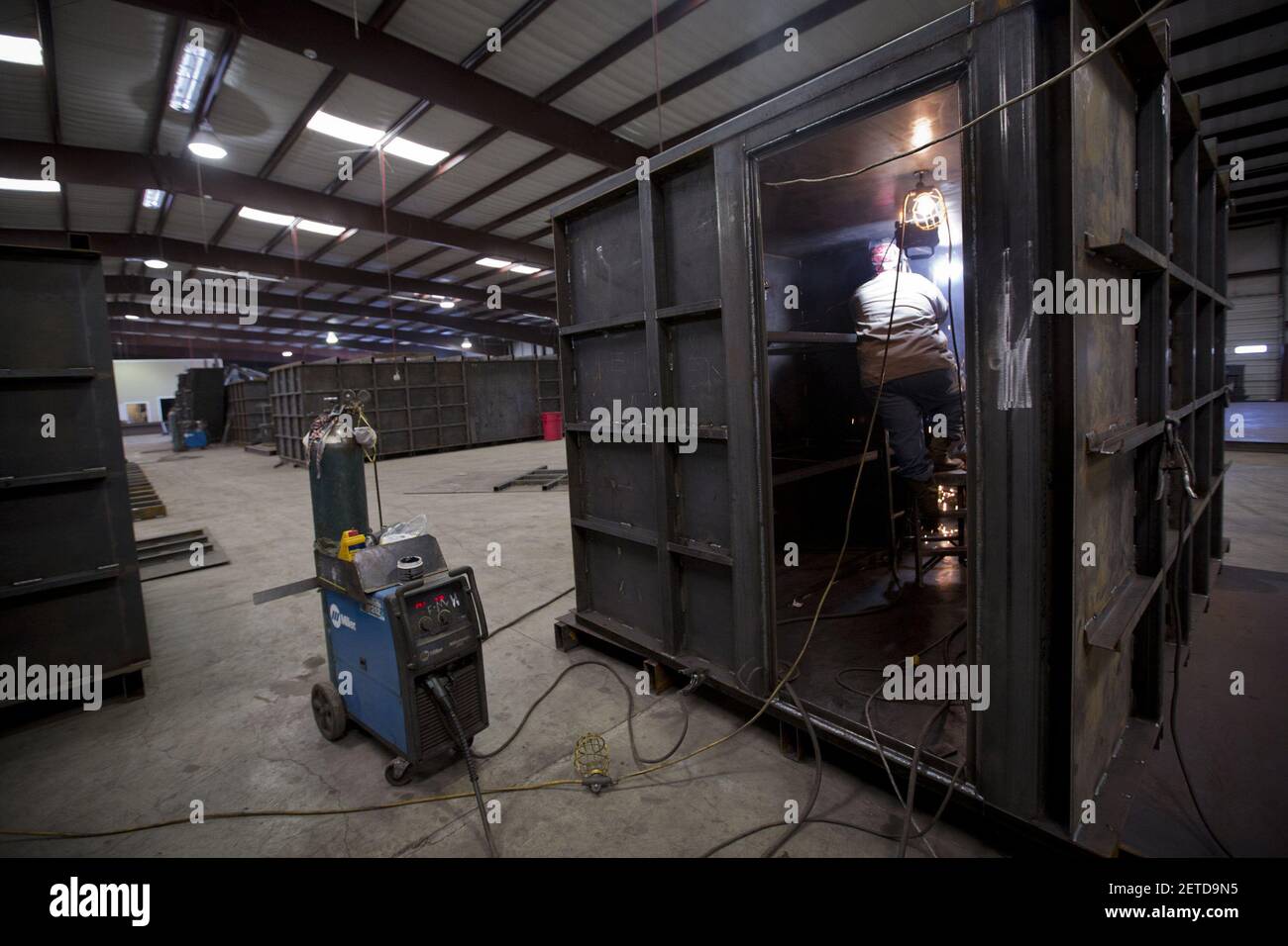A bomb shelter under construction at the Rising S Co., near Dallas ...