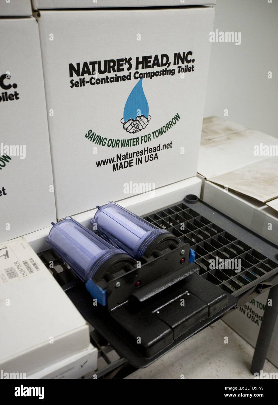 Composting toilets and water filters for bomb shelters. (Photo by Joyce ...