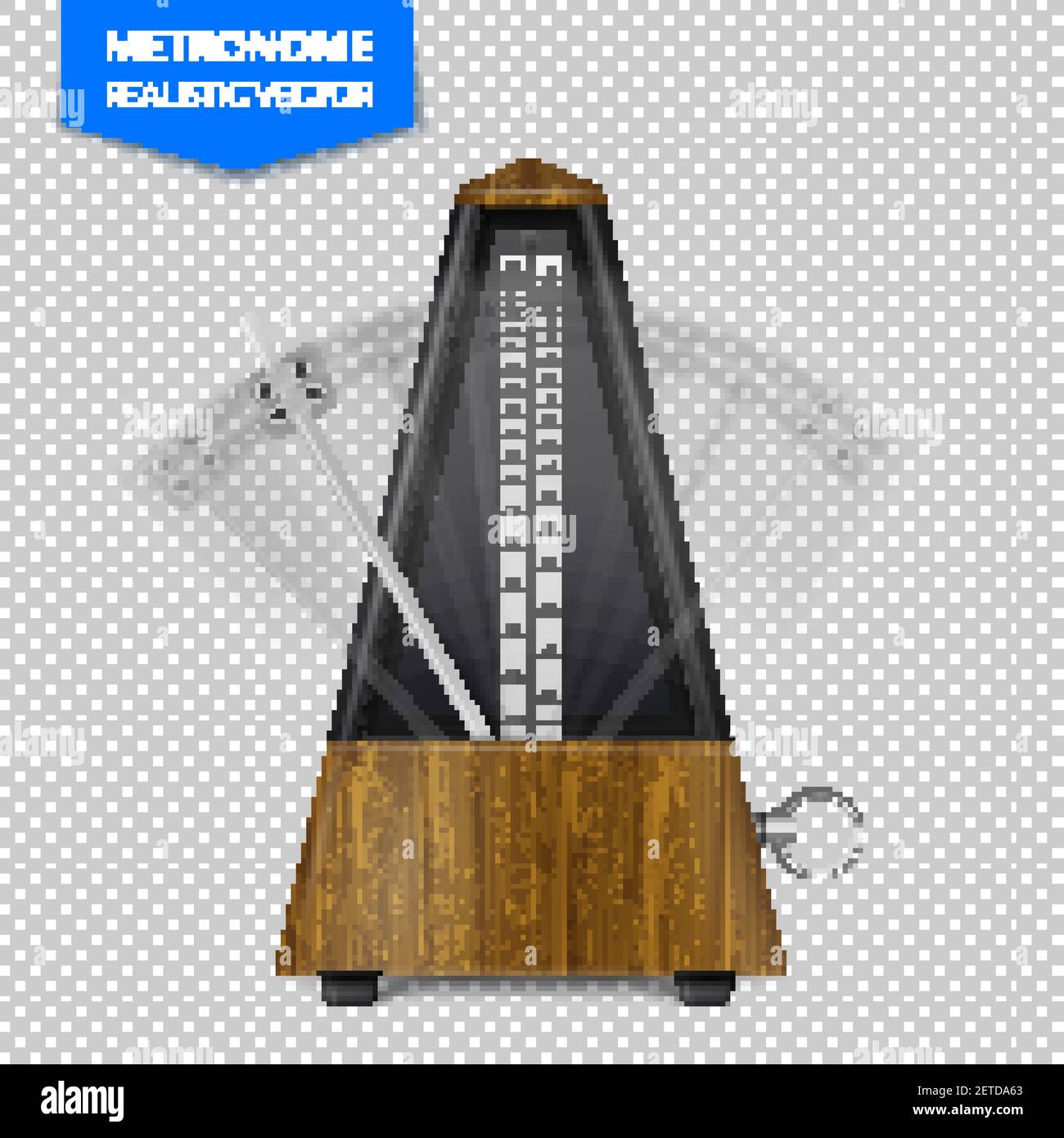 Vintage wooden style of classic metronome with pendulum in motion on ...