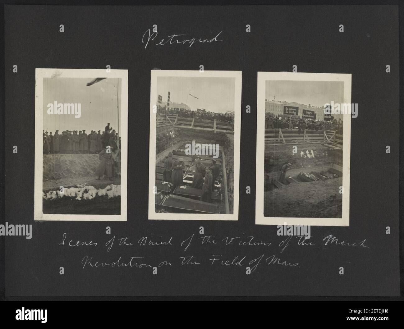 Petrograd. Scenes of the burial of the victims of the March Revolution ...