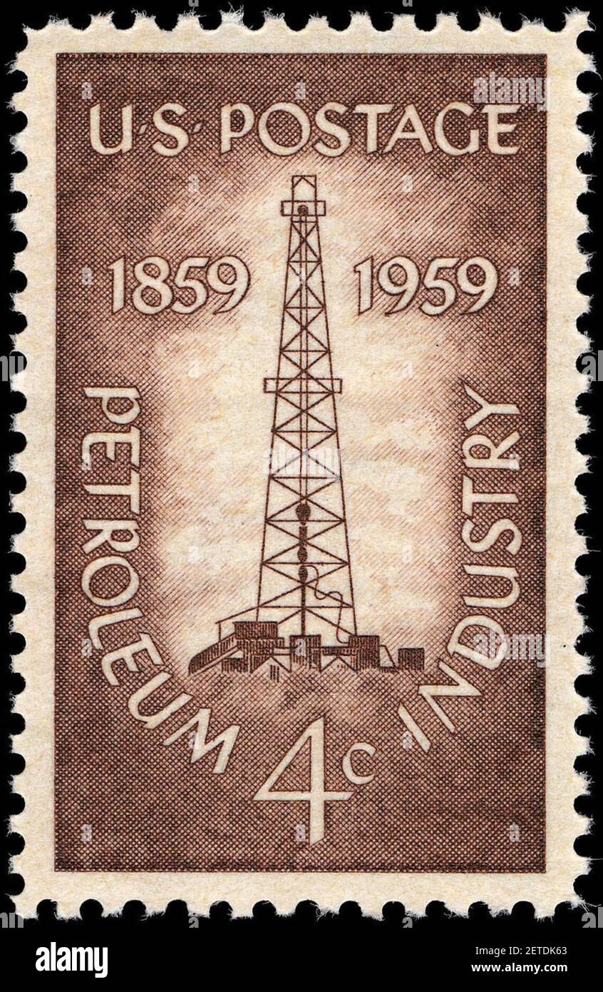 Petroleum Industry 4c 1959 issue U.S. stamp Stock Photo - Alamy