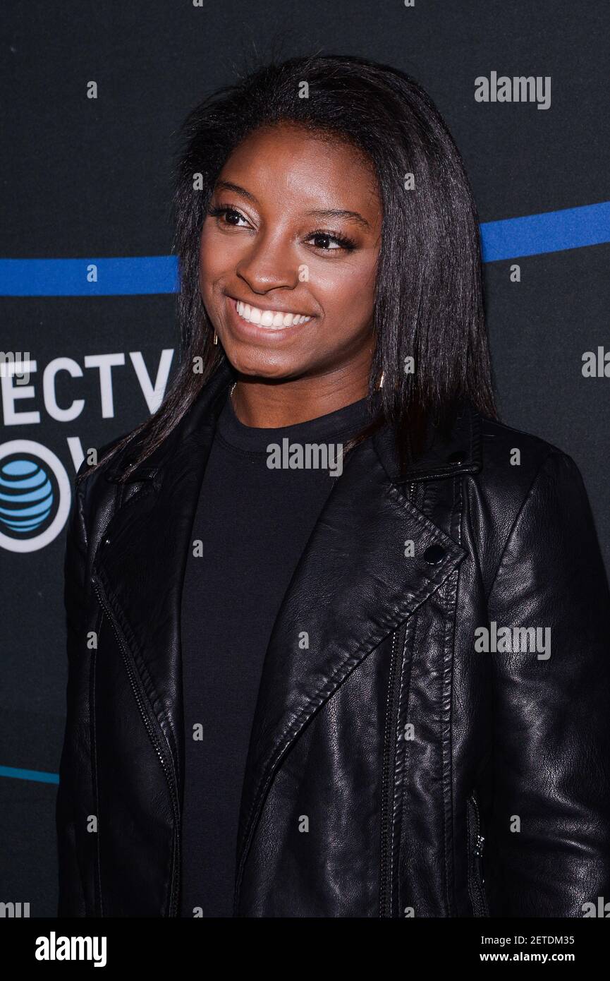 Simone Biles arriving on the red carpet for the AT&T presents DIRECTV ...