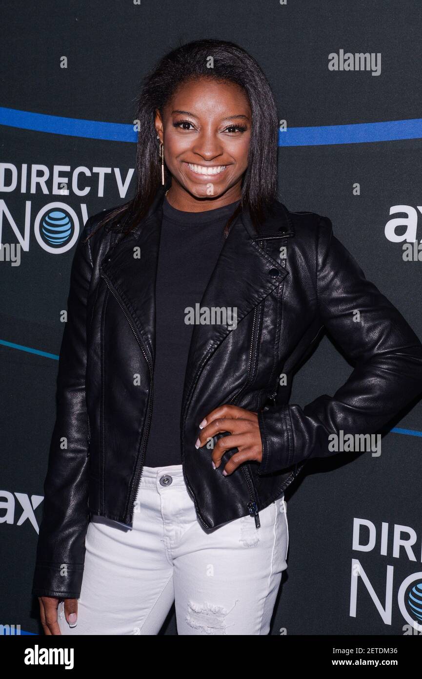 Simone Biles arriving on the red carpet for the AT&T presents DIRECTV ...