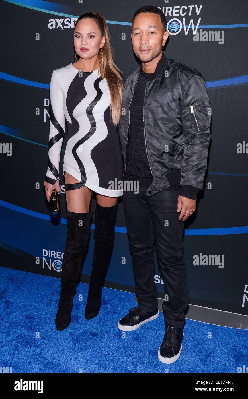 Chrissy Teigen and John Legend arriving on the red carpet for the AT&T ...