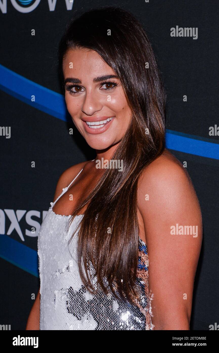 Lea Michele arriving on the red carpet for the AT&T presents DIRECTV ...