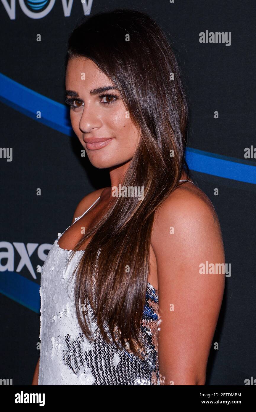 Lea Michele arriving on the red carpet for the AT&T presents DIRECTV ...