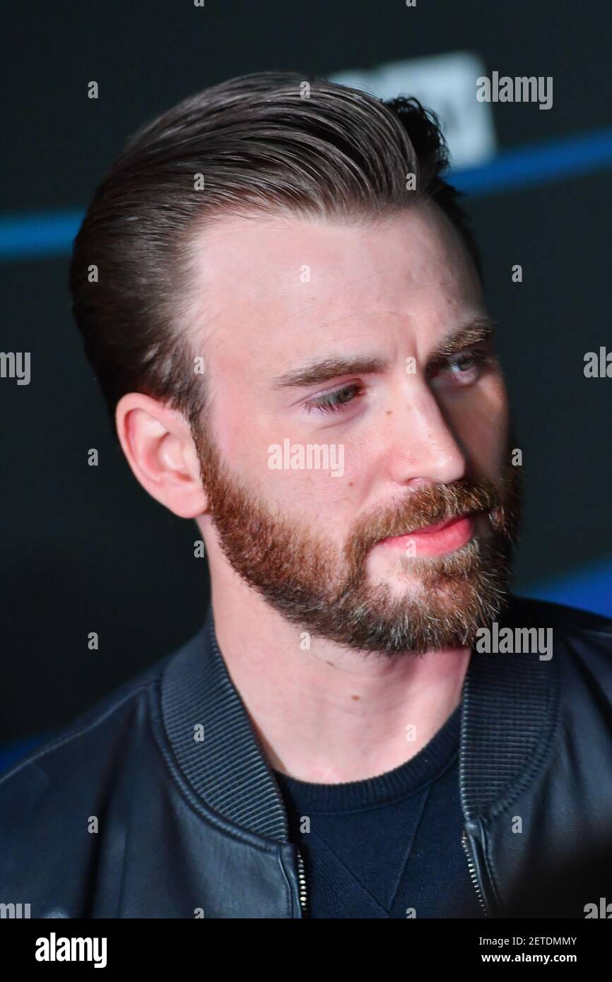 Chris Evans arriving on the red carpet for the AT&T presents DIRECTV ...