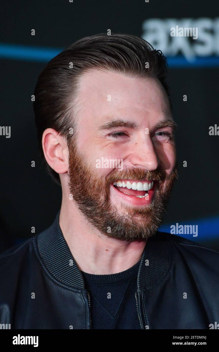 Chris Evans arriving on the red carpet for the AT&T presents DIRECTV ...