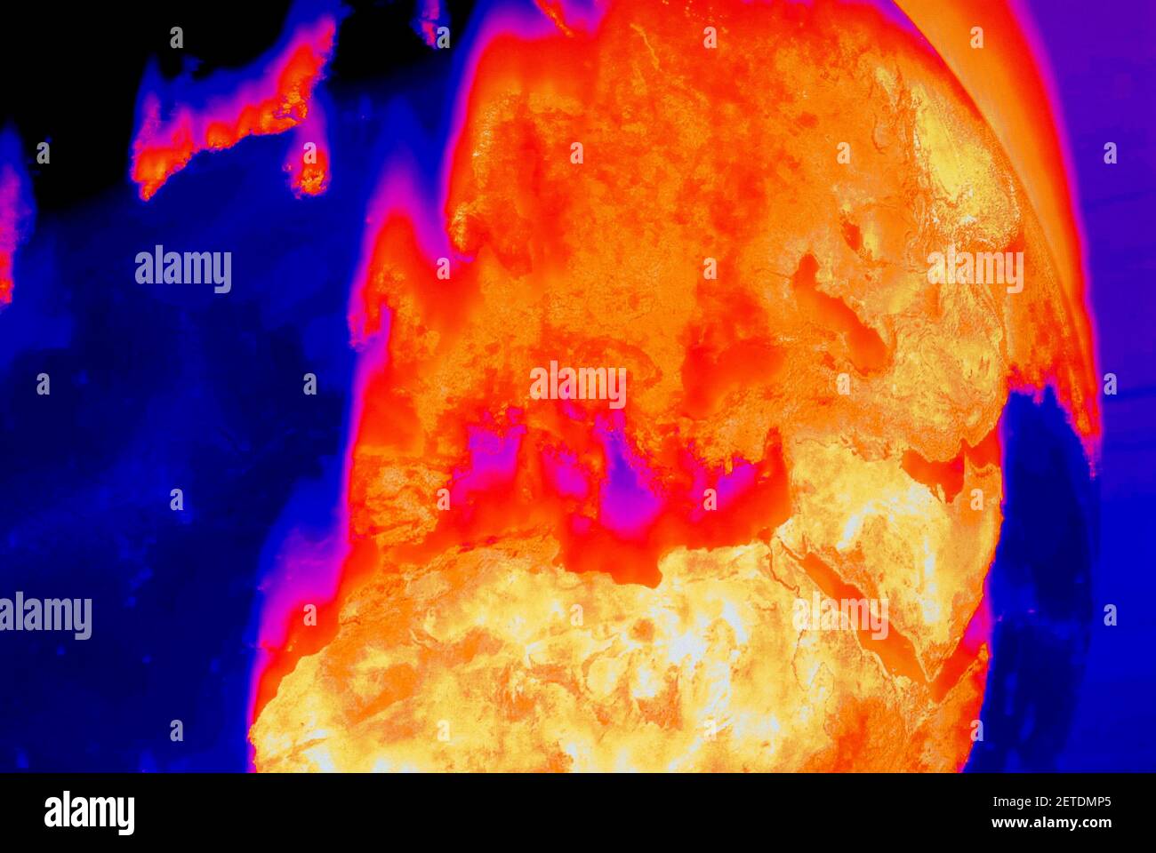 Planet earth on fire seen from space satellite Stock Photo - Alamy