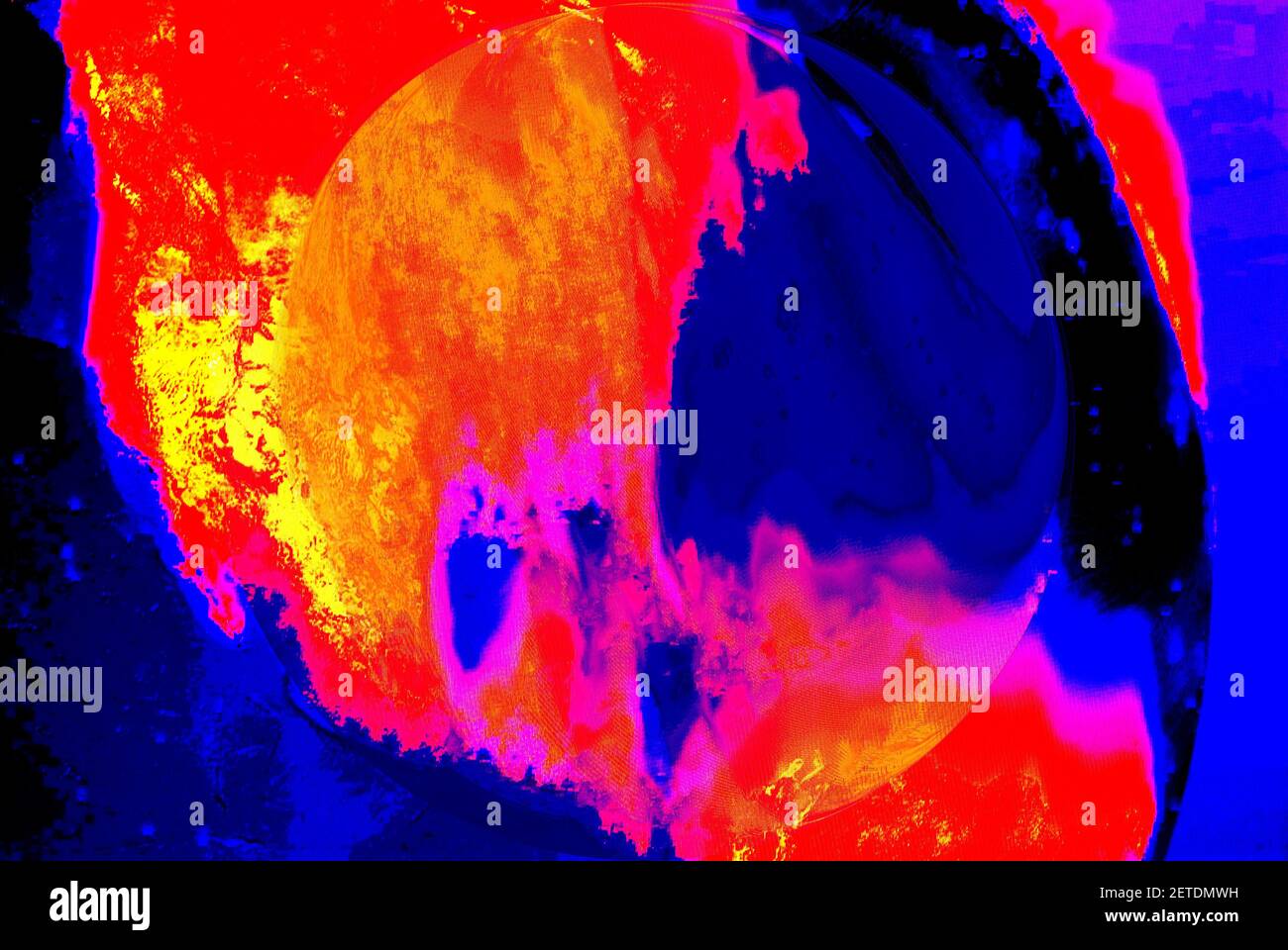 Planet earth on fire seen from space satellite Stock Photo - Alamy