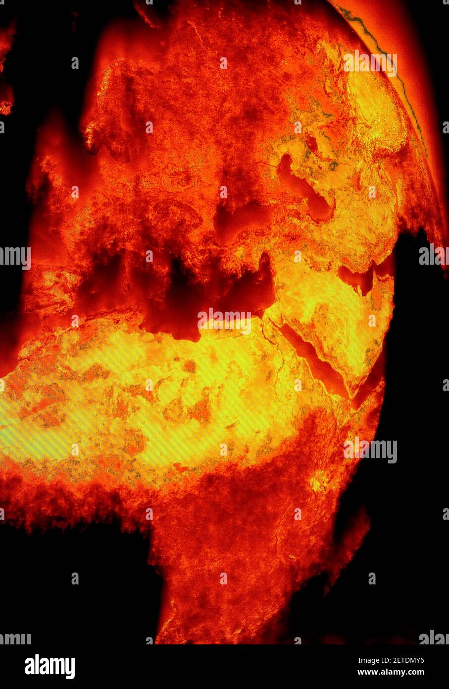 Planet earth on fire seen from space satellite Stock Photo - Alamy