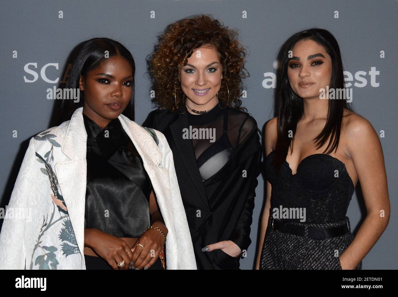 ATLANTA, GA - FEBRUARY 4: Ryan Destiny, Jude Demorest, and Brittany OÂ ...