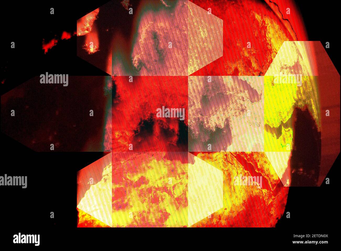 Planet earth on fire seen from space satellite Stock Photo - Alamy