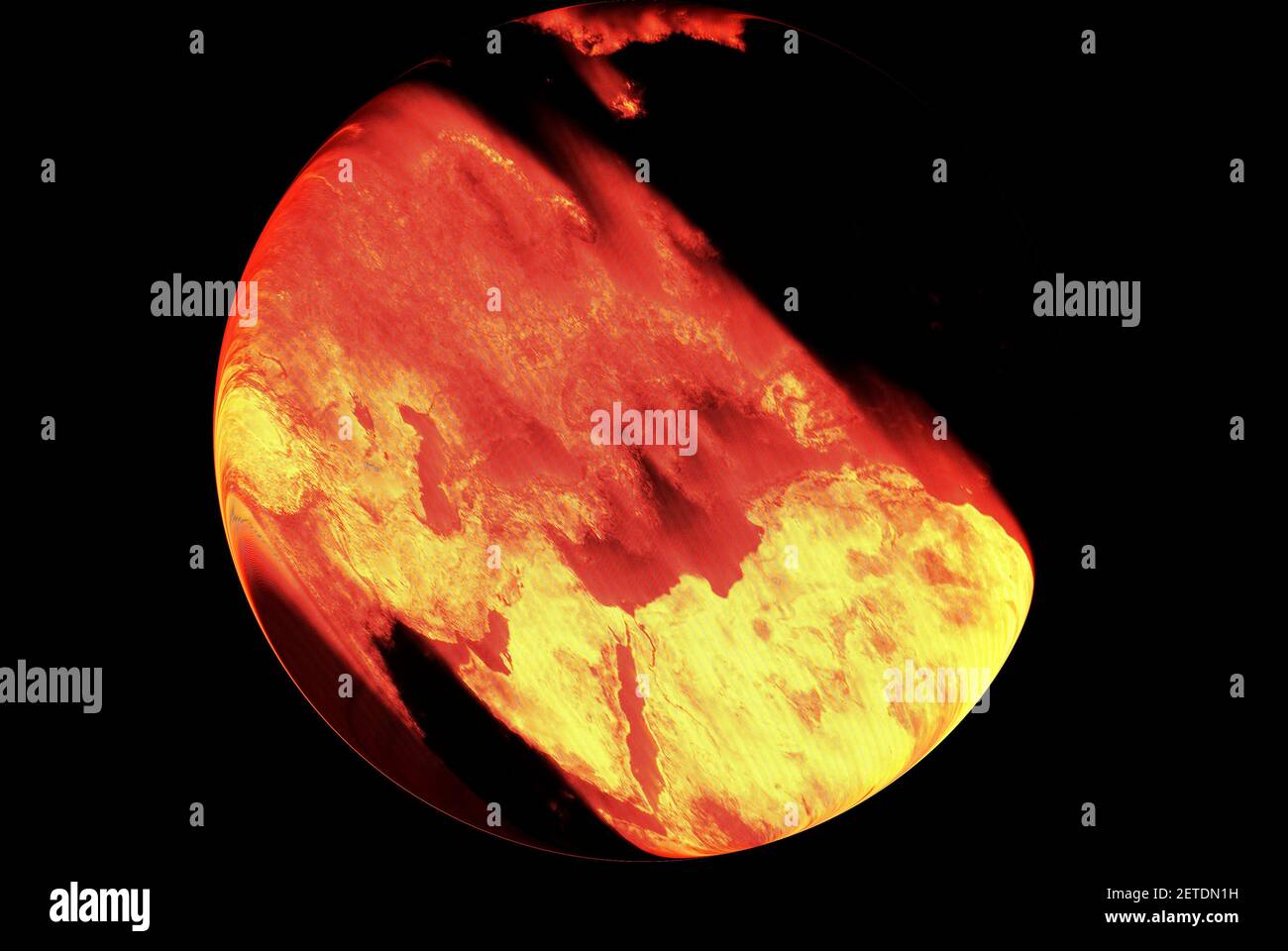 Planet earth on fire seen from space satellite Stock Photo - Alamy