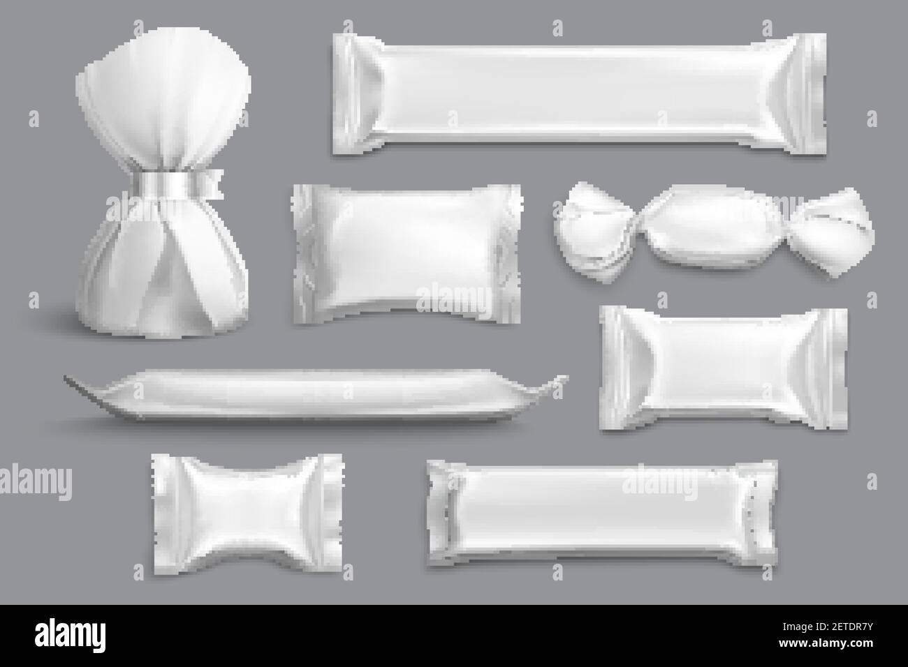 Candy packaging supplies products isolated blank mockup samples ...